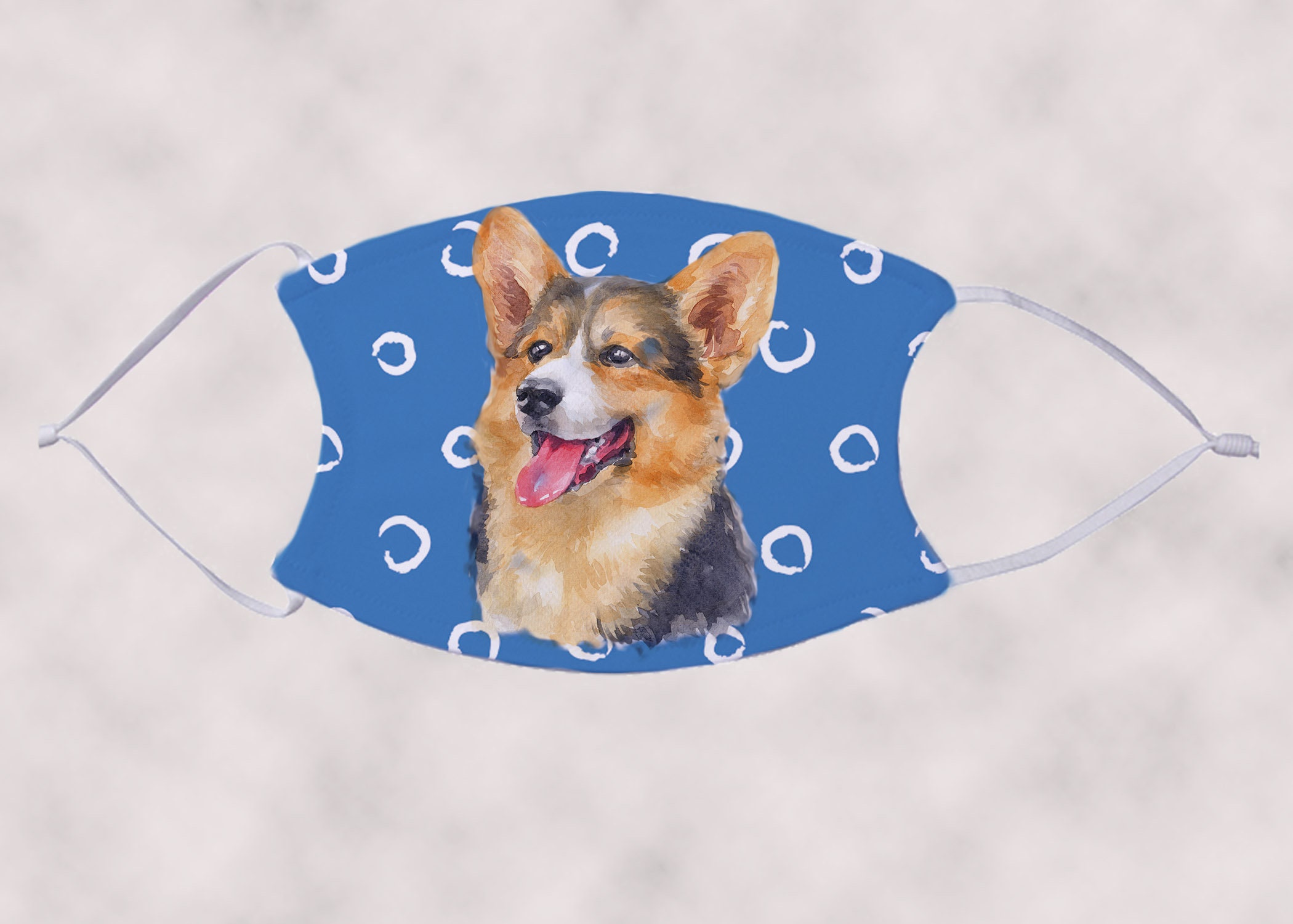Corgi Face Mask Washable Reusable Face Mask Cloth Face Mask | Etsy