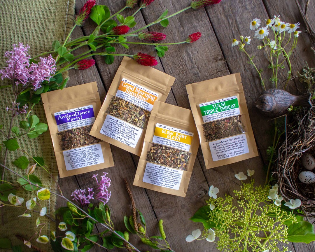 Spring Tea Collection - 4 Organic Loose-leaf Medicinal Herbal Teas to ...
