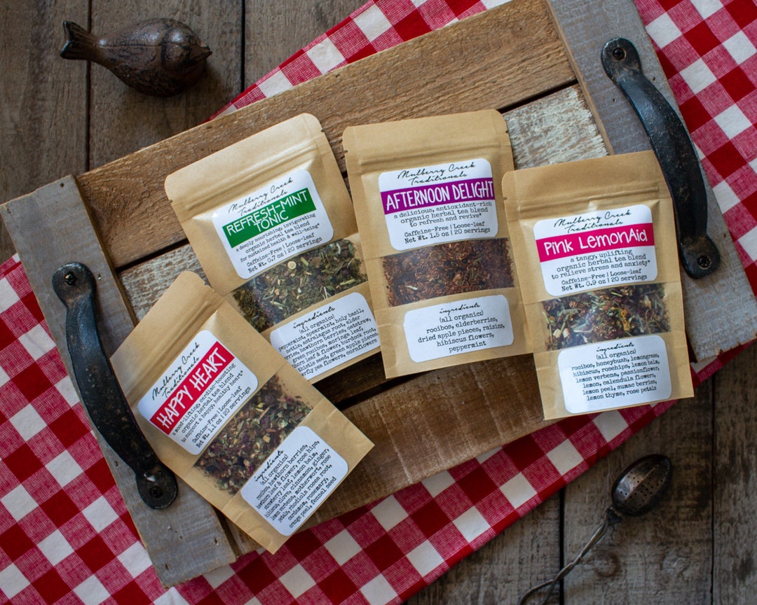 Summer (iced) Tea Collection - 4 Organic Loose-leaf Medicinal Herbal ...