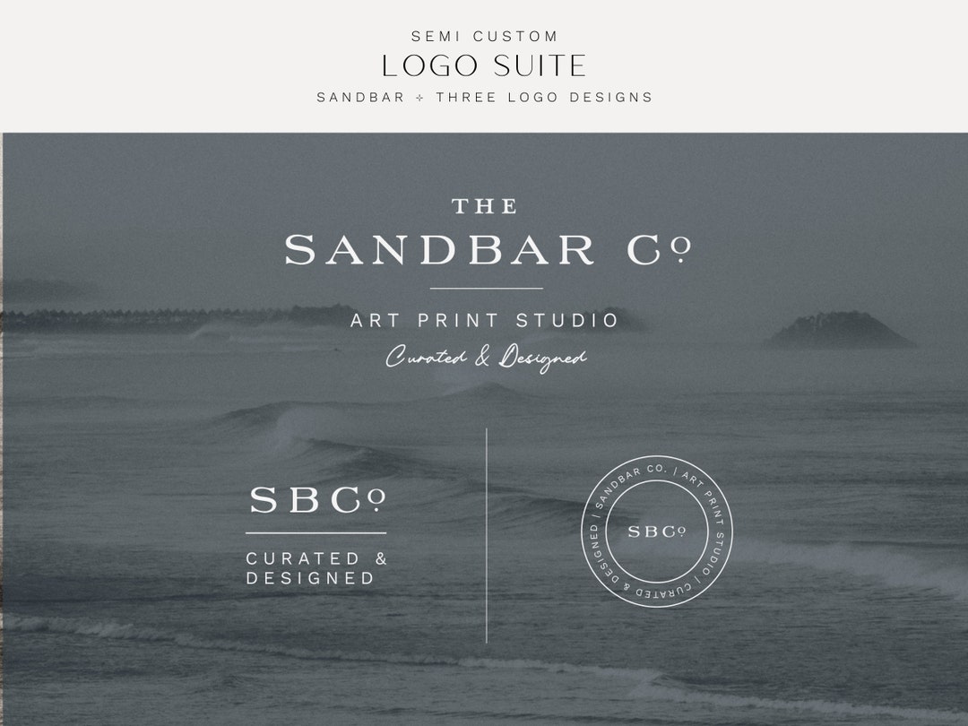 Sandbar Logo Suite Three Logos Included Semi Custom Logo Design Brand ...