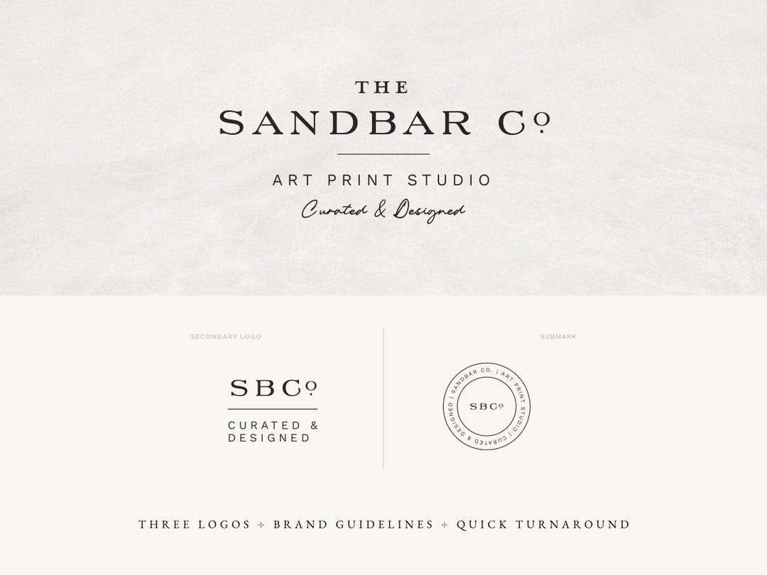 Sandbar Logo Suite Three Logos Included Semi Custom Logo Design Brand ...