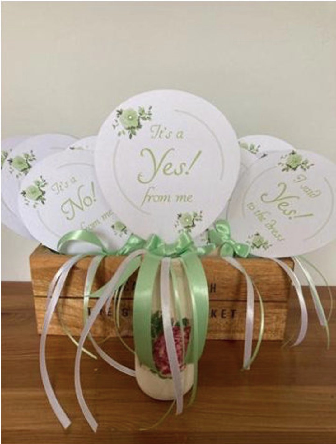 Personalised Said Yes to the Dress Pretty Fan Paddles....wedding Game ...