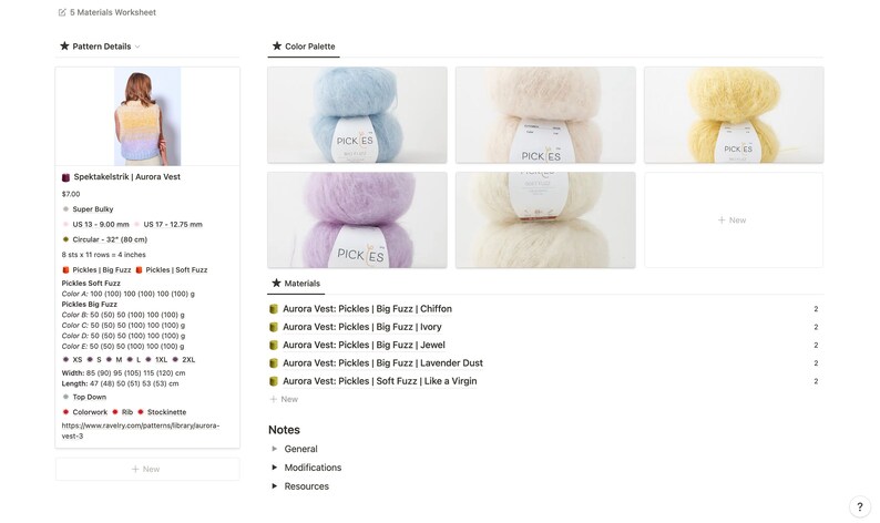 Knitting Project Management Notion Template - Etsy