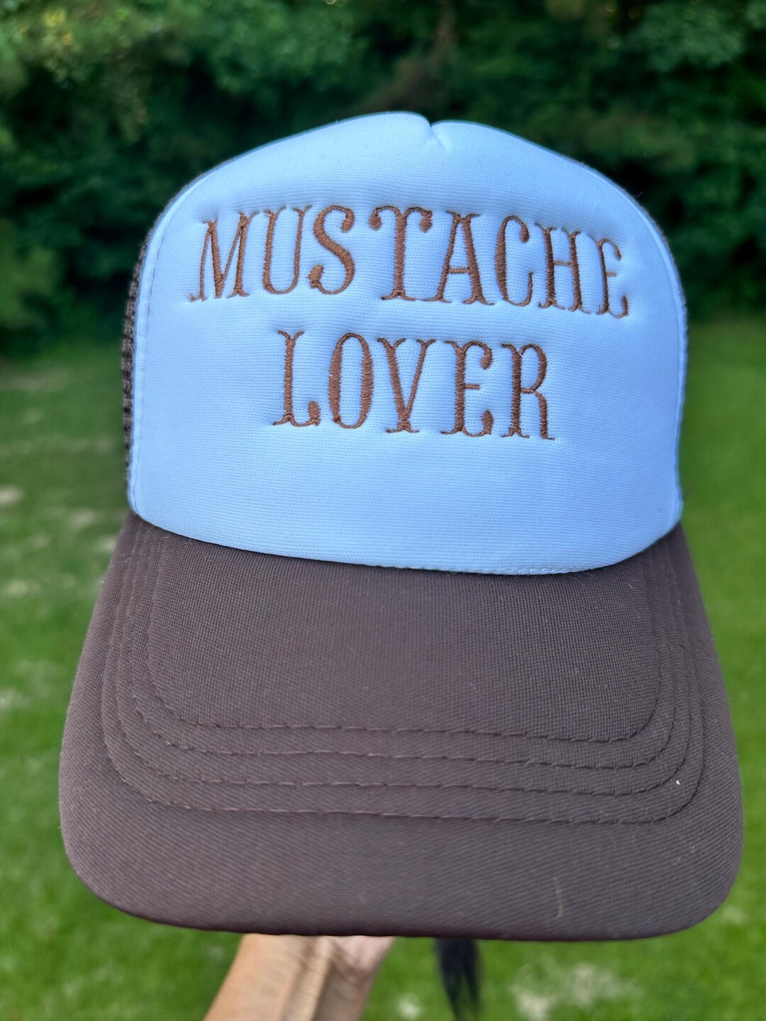Custom Embroidered Trucker Hat: Mustache Lover Gift - Etsy
