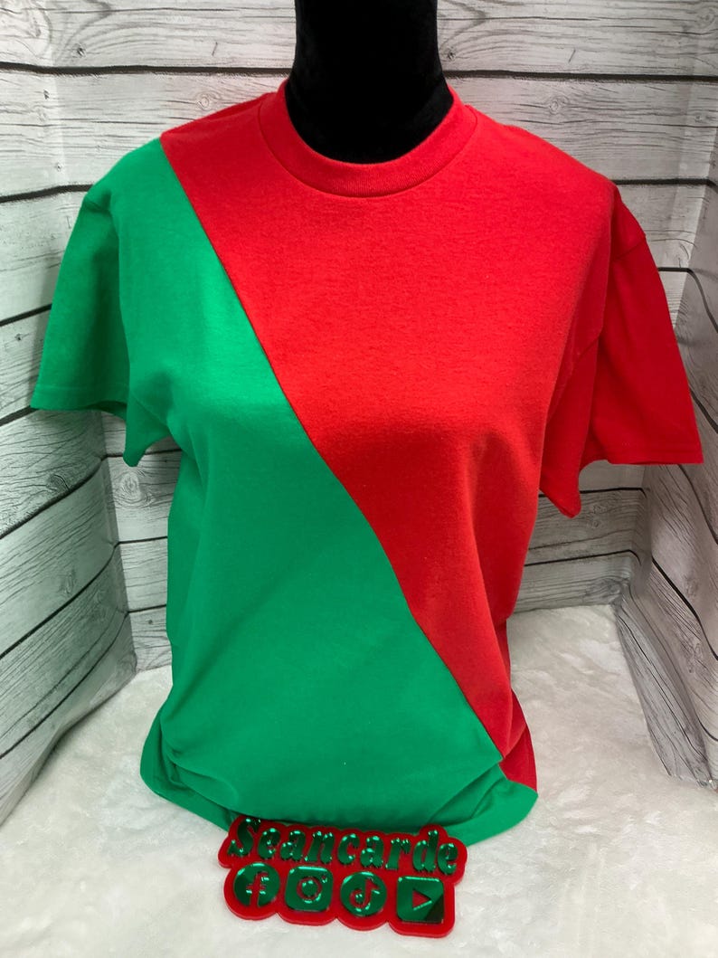 Unisex Two Tone T-shirt: Split Color Block Cotton Tee - Etsy