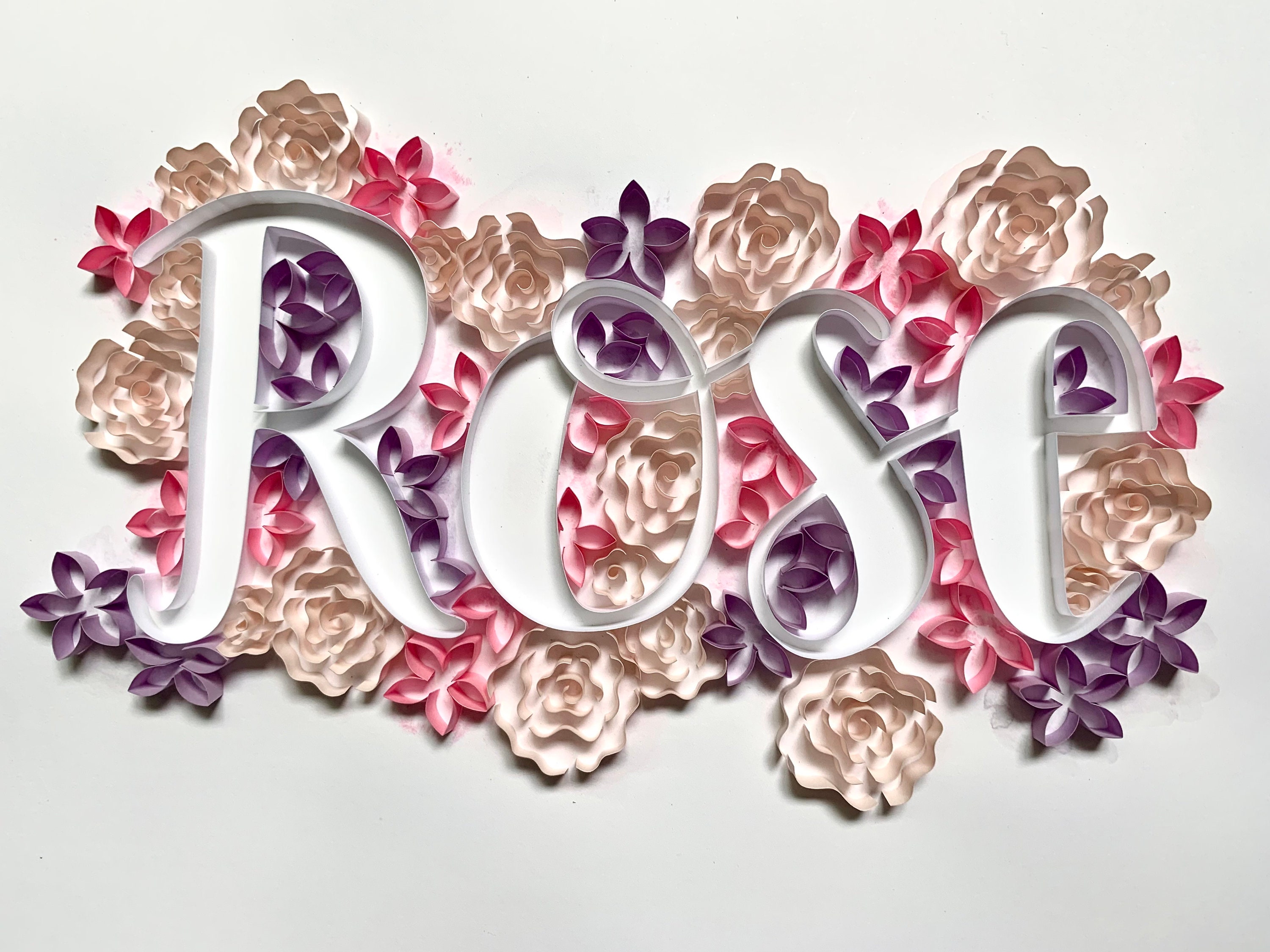 Custom Name Frame, Flower Name, Nursery Art, Custom Name Wall Art ...