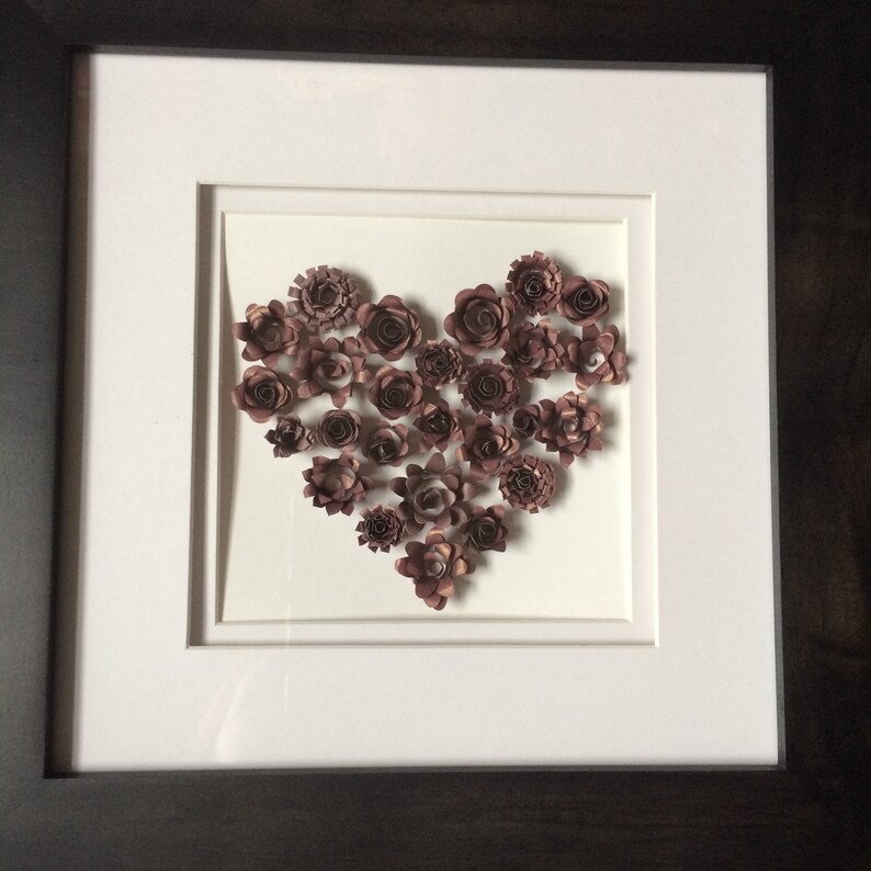 Pearlescent Purple Flower Heart Framed Heart Art Love - Etsy