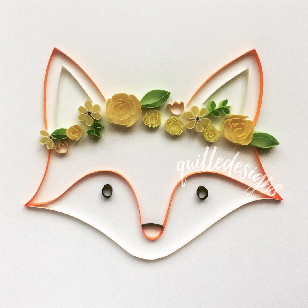 Flower Crown Fox, Wall Art, Summer Art, Framed Art, Summer Birthday ...