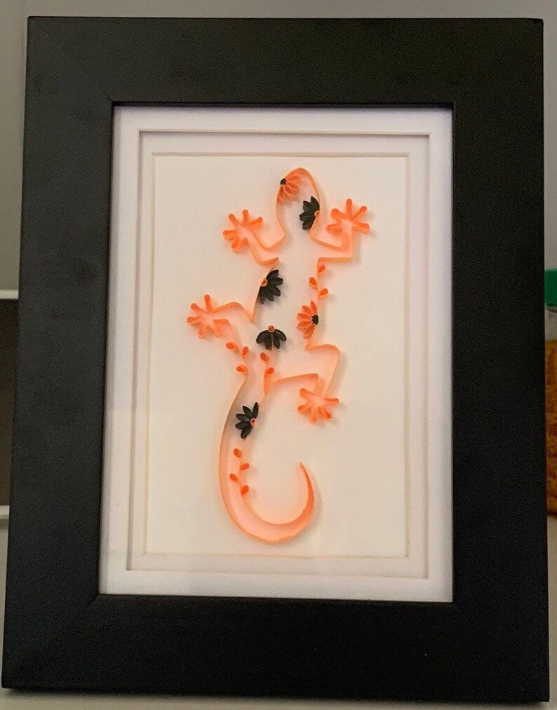 Flower Lizard, Flower Gecko, Quilled Paper Flowers, Beach Art, Birthday ...