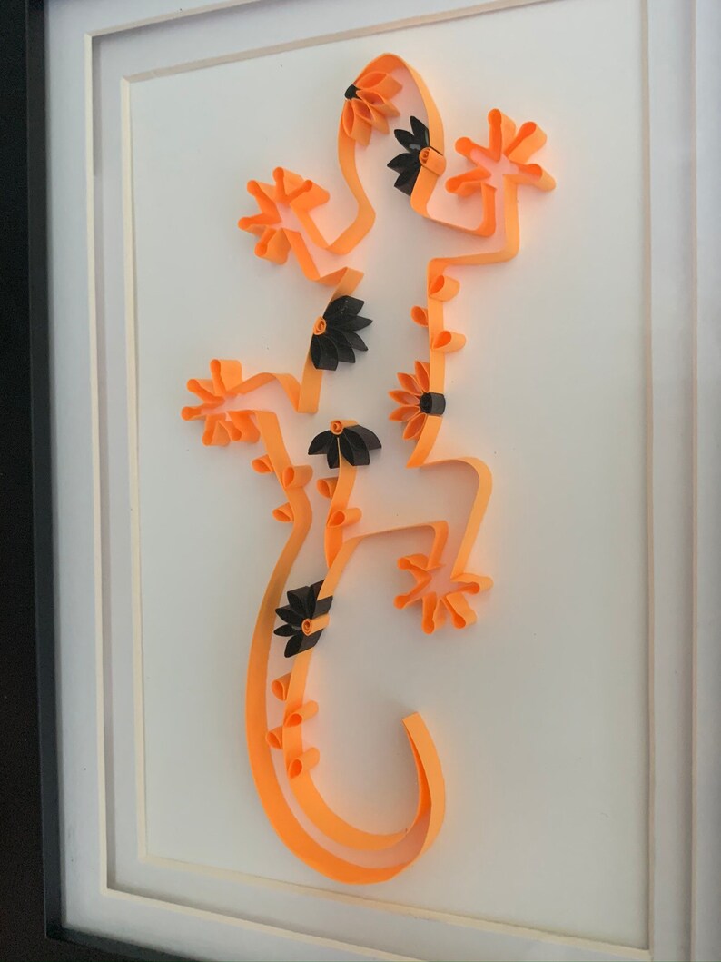 Flower Lizard, Flower Gecko, Quilled Paper Flowers, Beach Art, Birthday ...