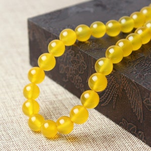 Grade AAA Natural Yellow Agate Beadspolished Round Loose - Etsy