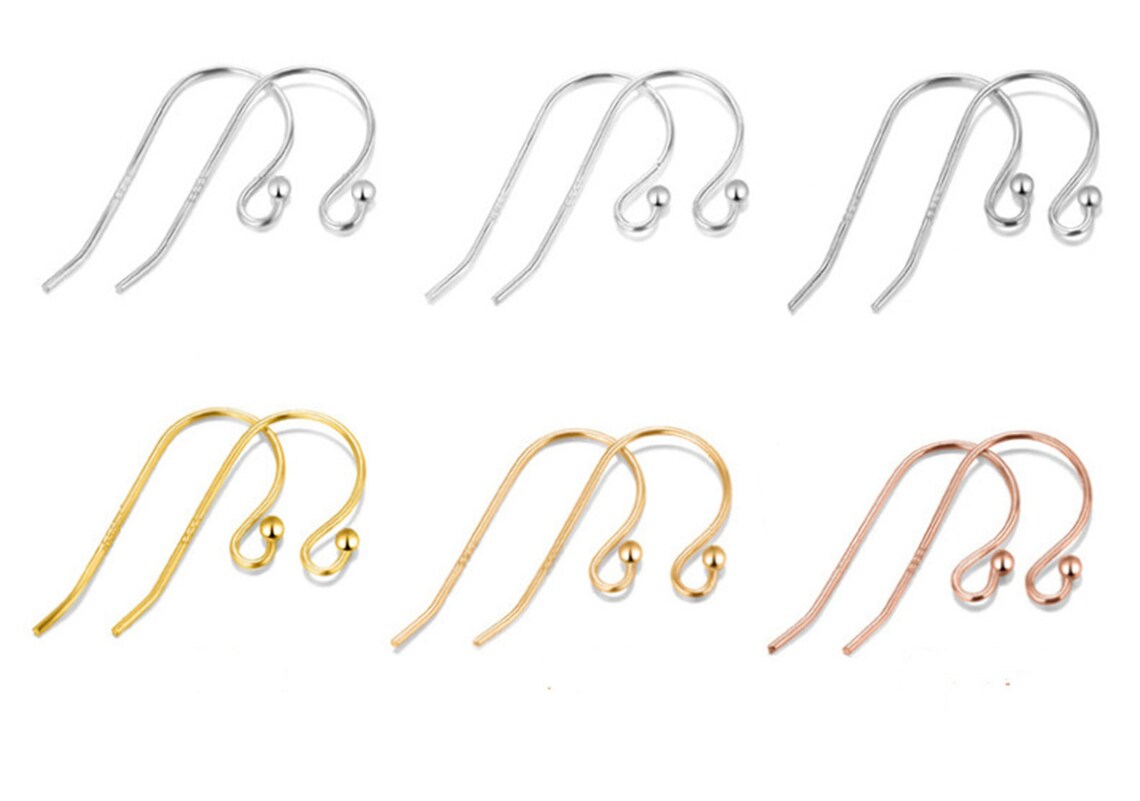 10 Pairs 925 Sterling Silver Ear Hooks Earwire With Coil Ear | Etsy