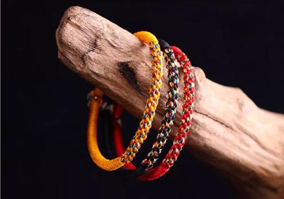 Semi-finished 4mm Handmade Braided Cord Bracelet: Lucky Red String ...