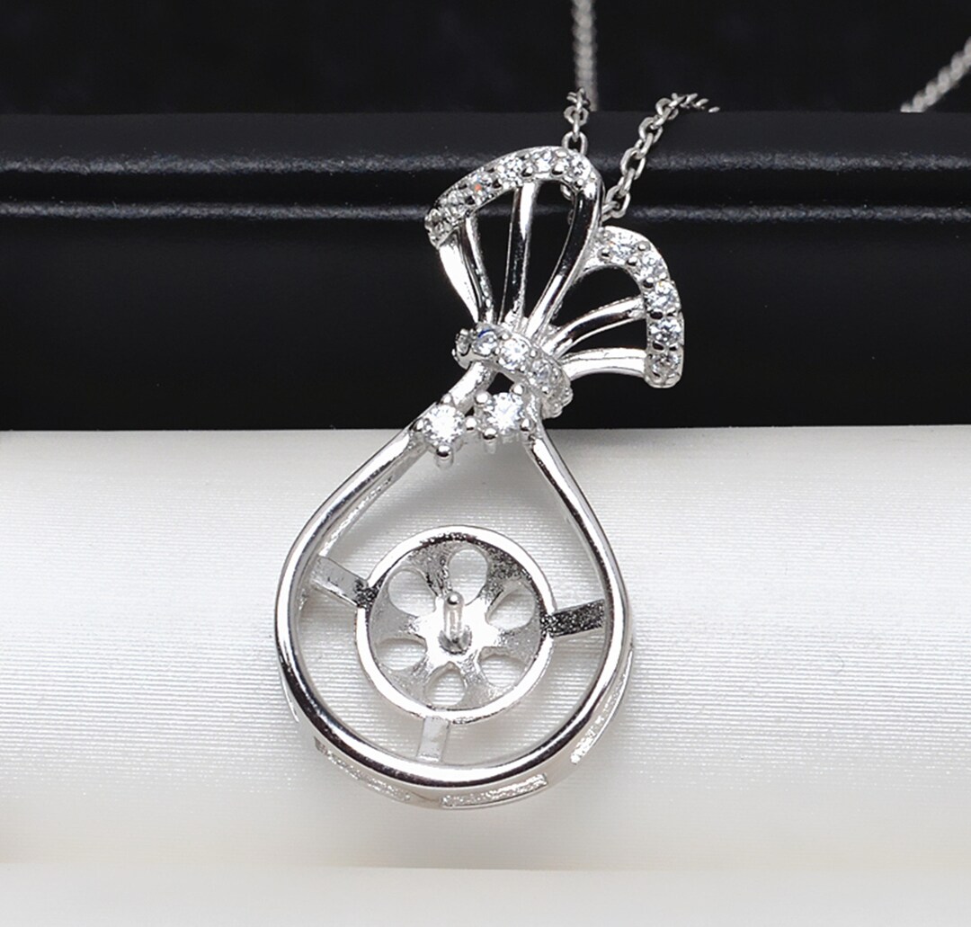 Pendant Blank White Gold Plated Pendant Base, Pendant Setting Fit 9mm ...