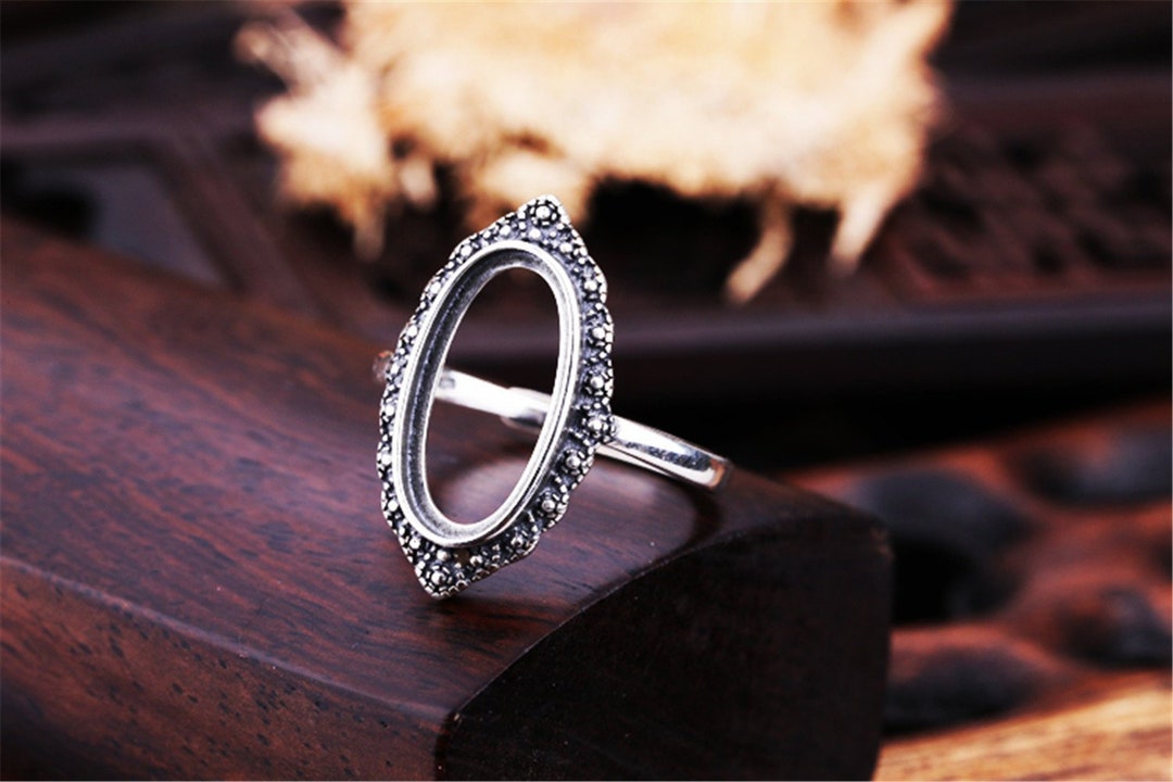 Ring Blank 8×16mm Vintage Silver Ring Blank,ring Base,,antique Style ...