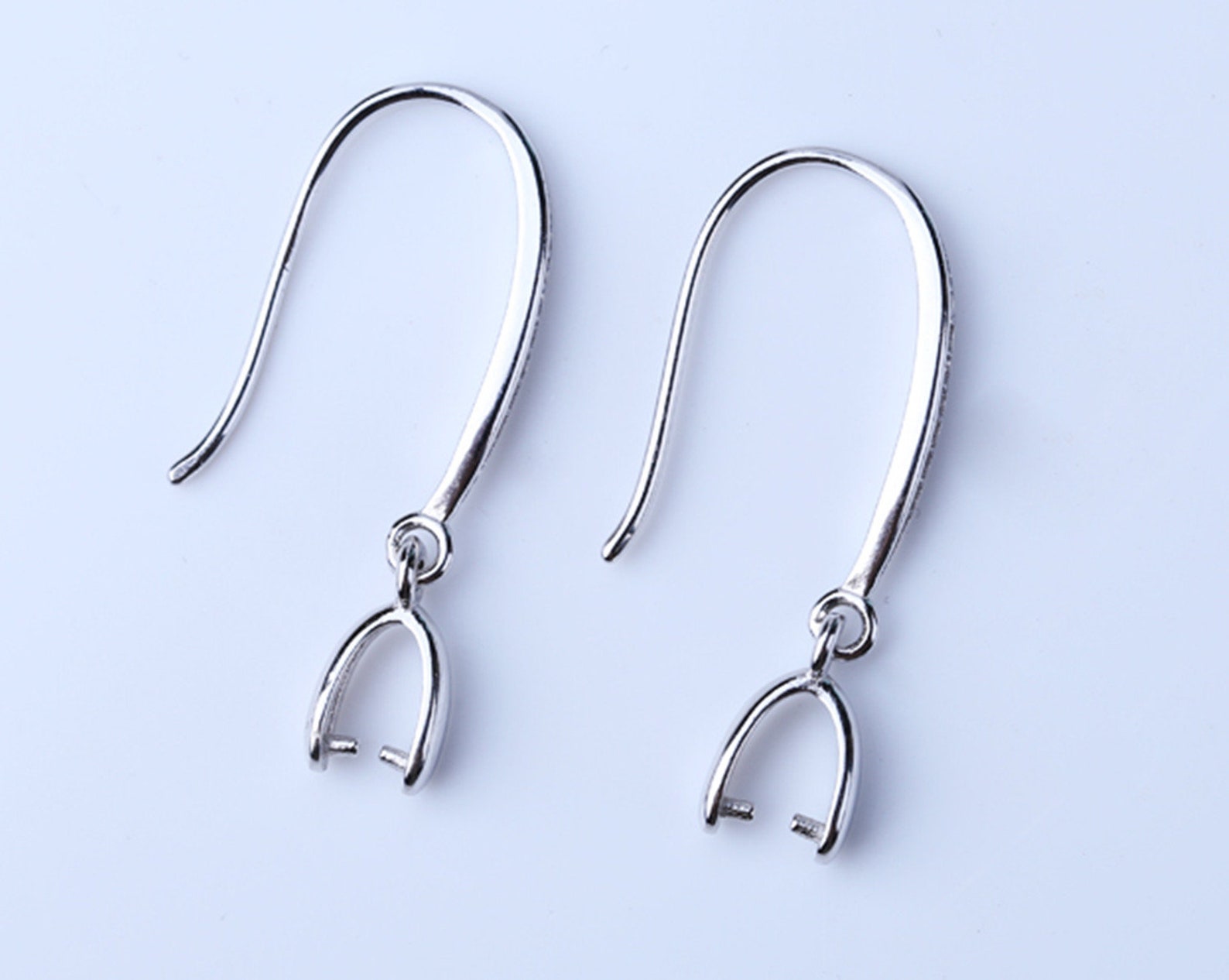 925 Sterling Silver Earring Base White Gold PlatedRose Gold | Etsy