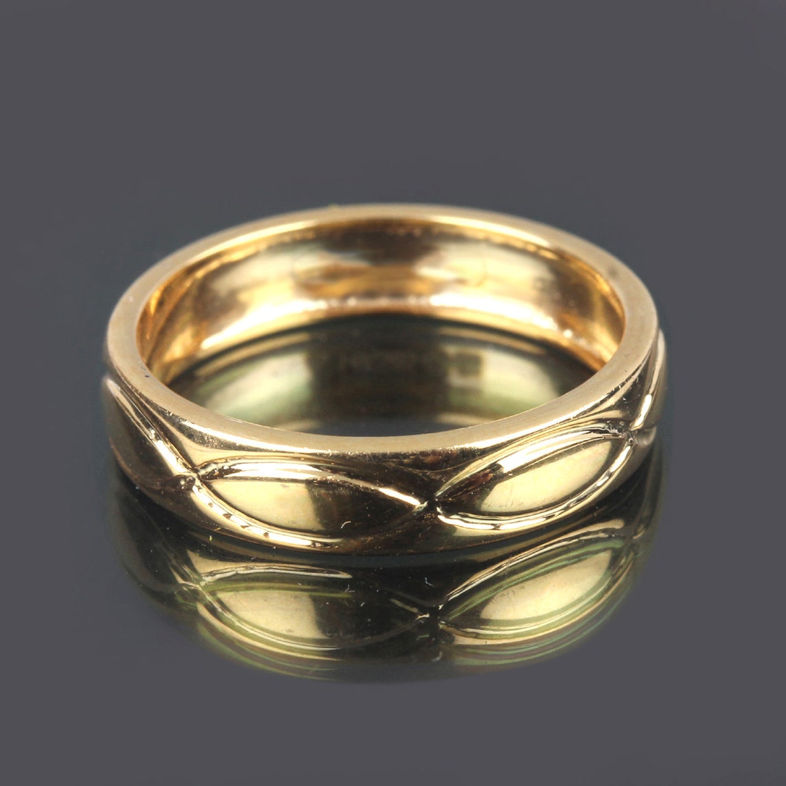 Solid 14k Yellow Gold Band Ring Fine Jewelry Anniversary - Etsy