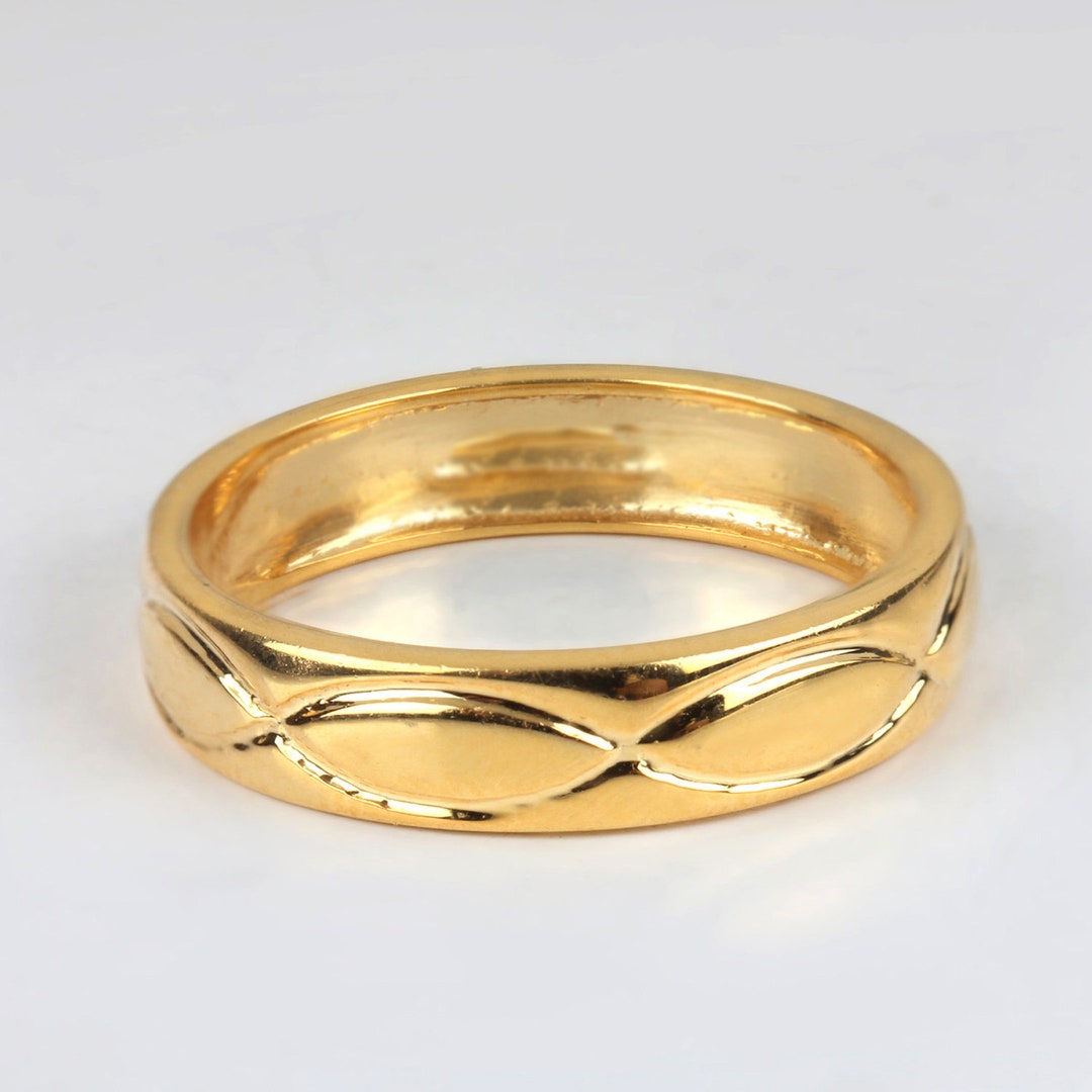 Solid 14k Yellow Gold Band Ring Fine Jewelry Anniversary - Etsy