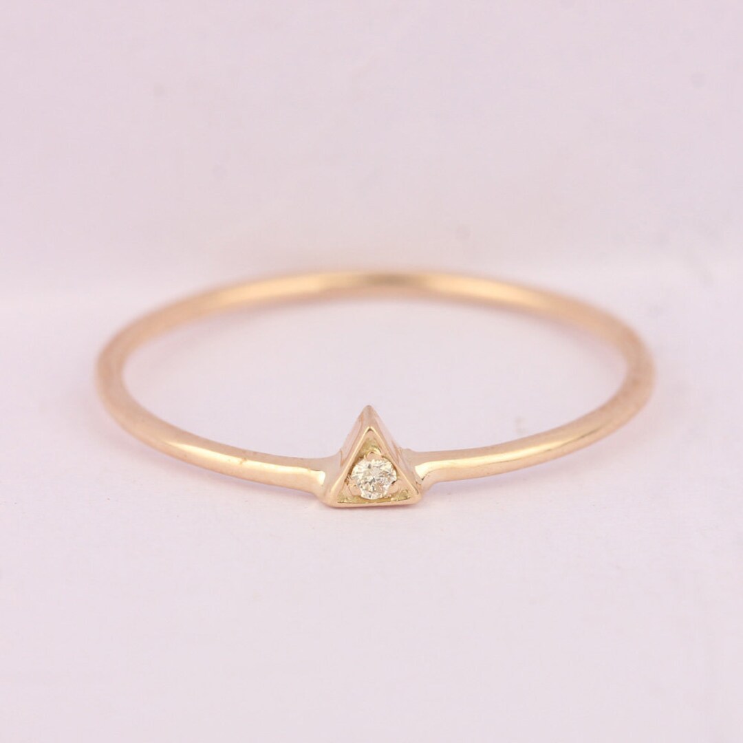 Single Diamond Ring, One Diamond Ring, Engagement Ring, 14k Gold Ring ...
