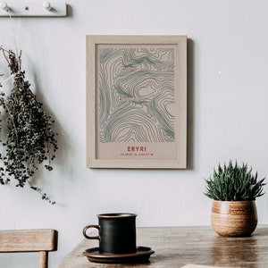 Eryri snowdonia Topograhic Map Poster Cymru wales Hiking Vintage ...