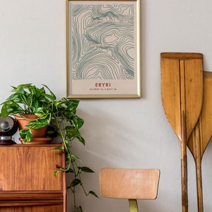 Eryri snowdonia Topograhic Map Poster Cymru wales Hiking Vintage ...