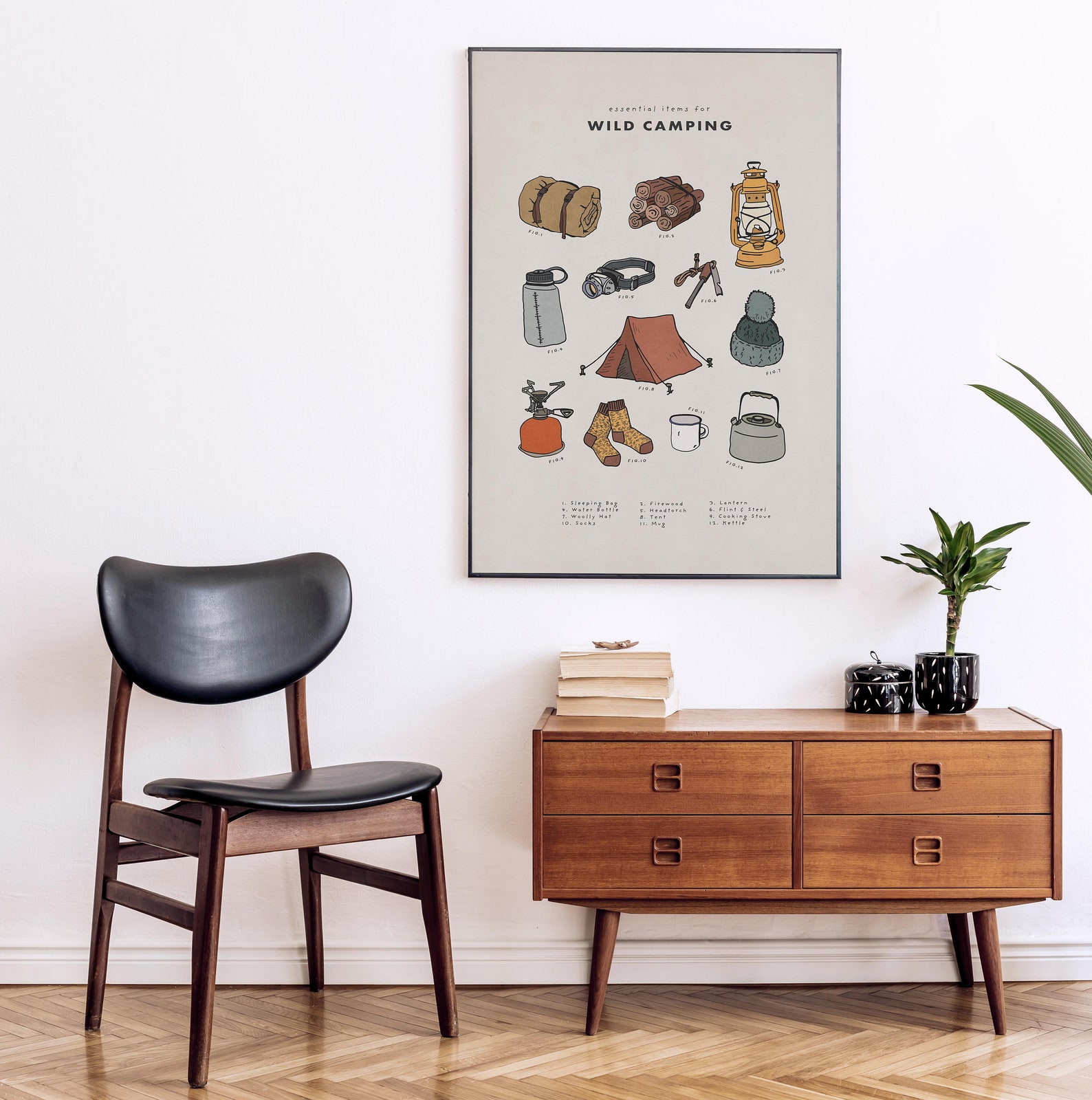 Wild Camping Poster Outdoor Camping Gear Digital Illustration - Etsy