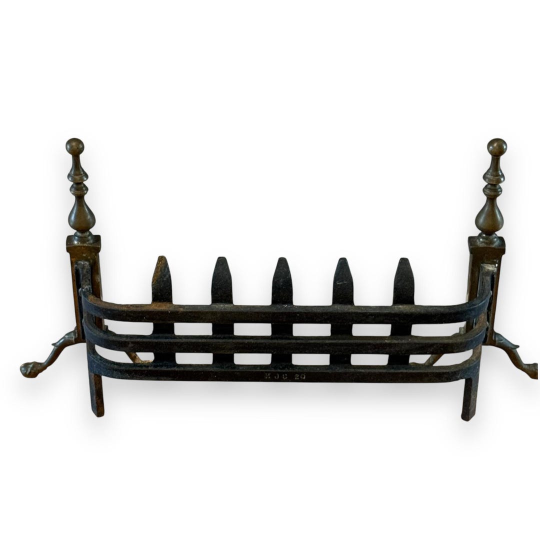 Antique Brass & Cast Iron Fire Guard Basket Front - Etsy UK