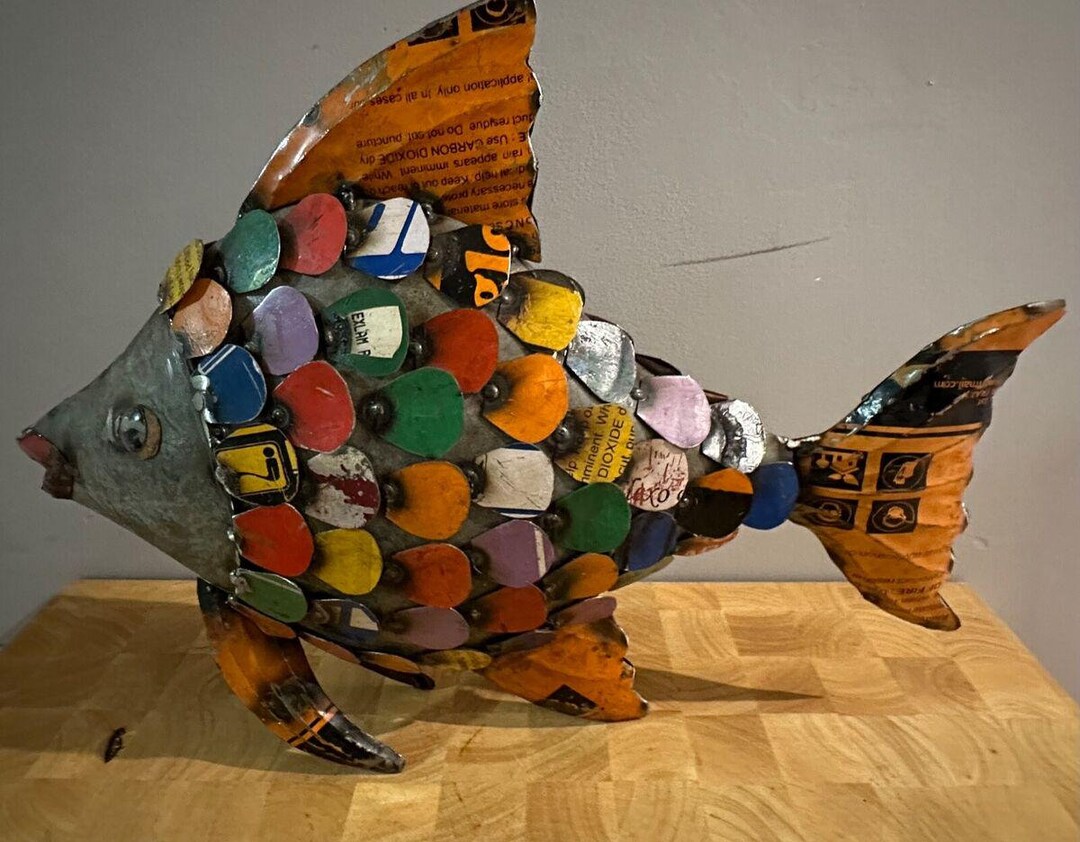 Unique Handmade Recycled Tin Can Fish Sculpture - Etsy
