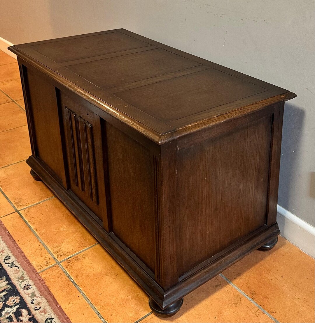 Antique Jacobean Style Oak Blanket Box Ottoman Toy Box Storage Trunk - Etsy