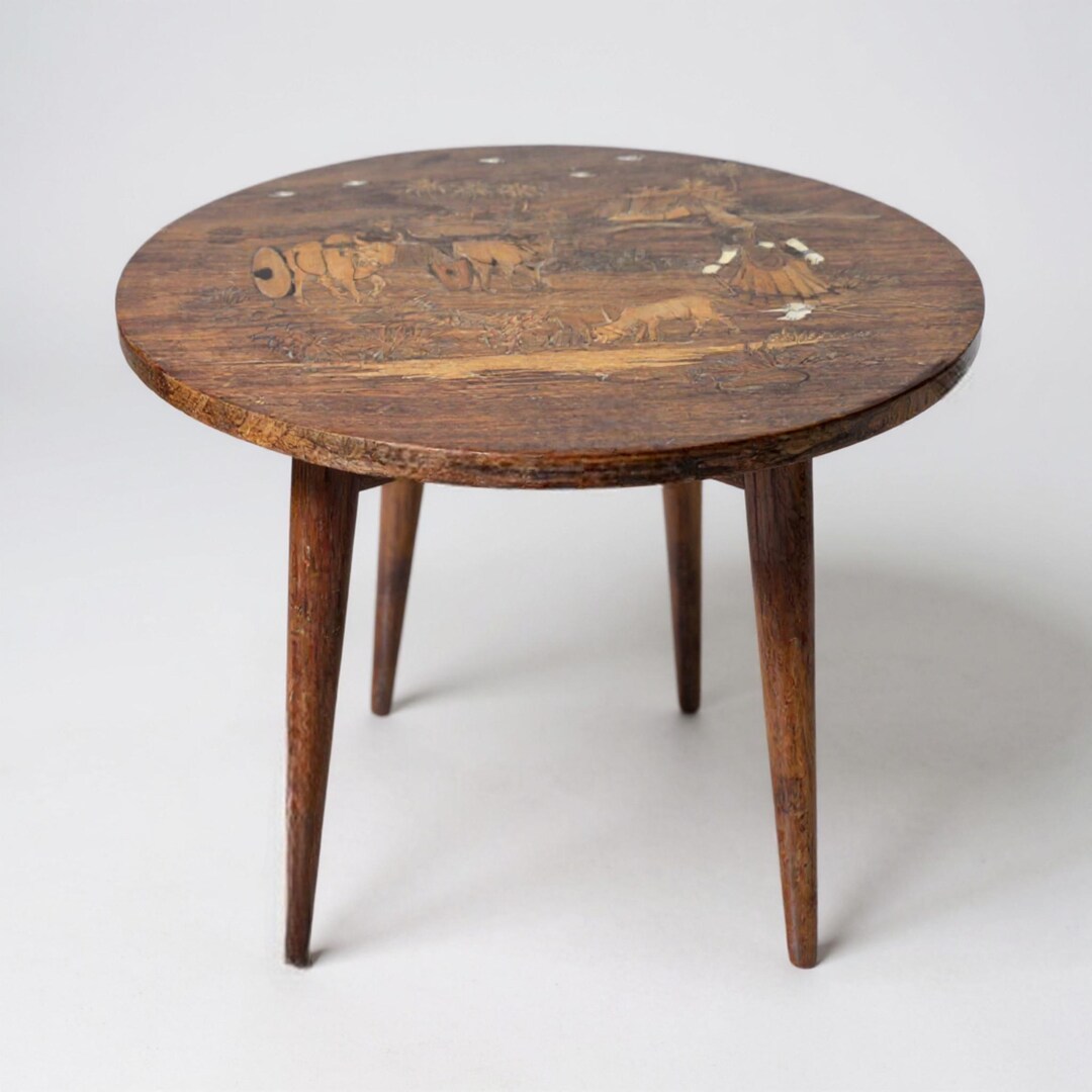 Antique Anglo Indian Inlaid Side Table – Handcrafted Marquetry Top ...