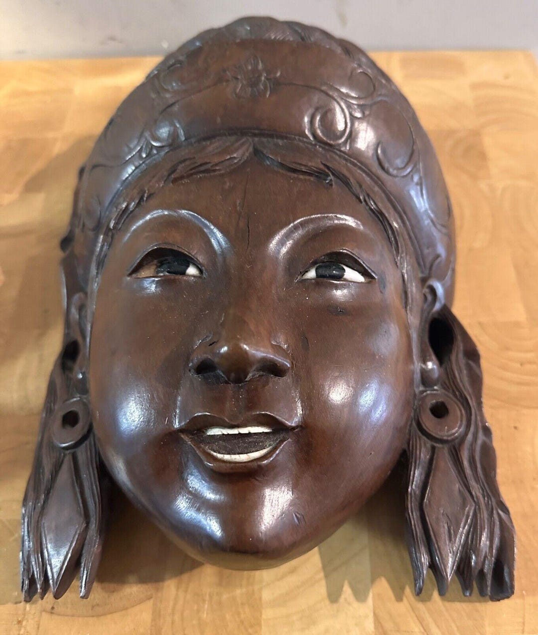 19th Century Wood Carved Chinese Mask Rosewood - Etsy