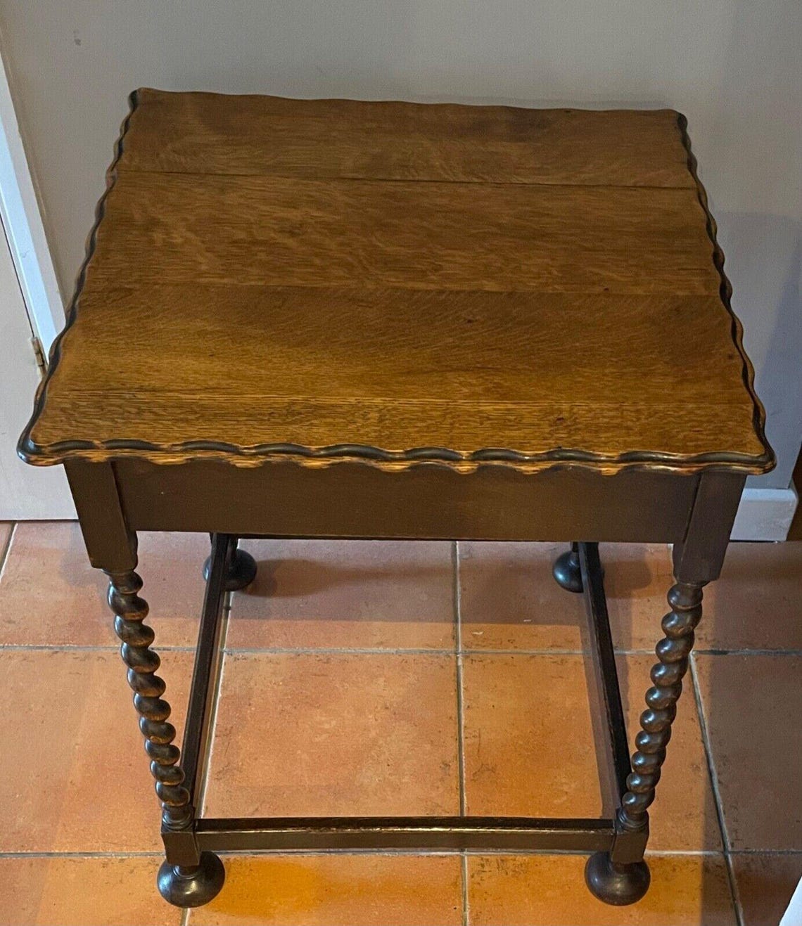 Antique Oak Square Barley Twist Side Table Console Table Hall Table - Etsy UK