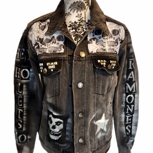 Womens Denim Punk Rock Jacket-size Medium - Etsy