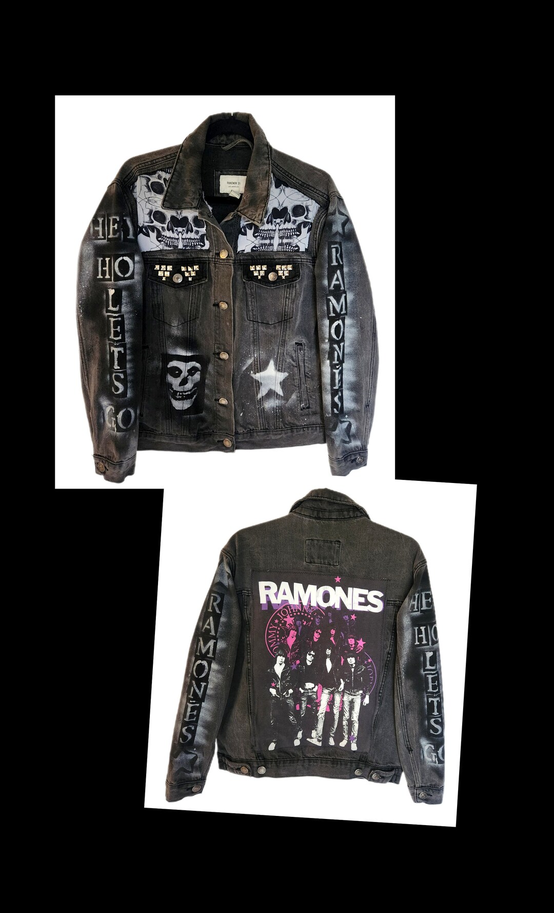 Womens Denim Punk Rock Jacket-size Medium - Etsy