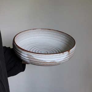 MADE TO ORDER Handmade Large White Bowl / Rustic Salad Bowl / Ceramic ...