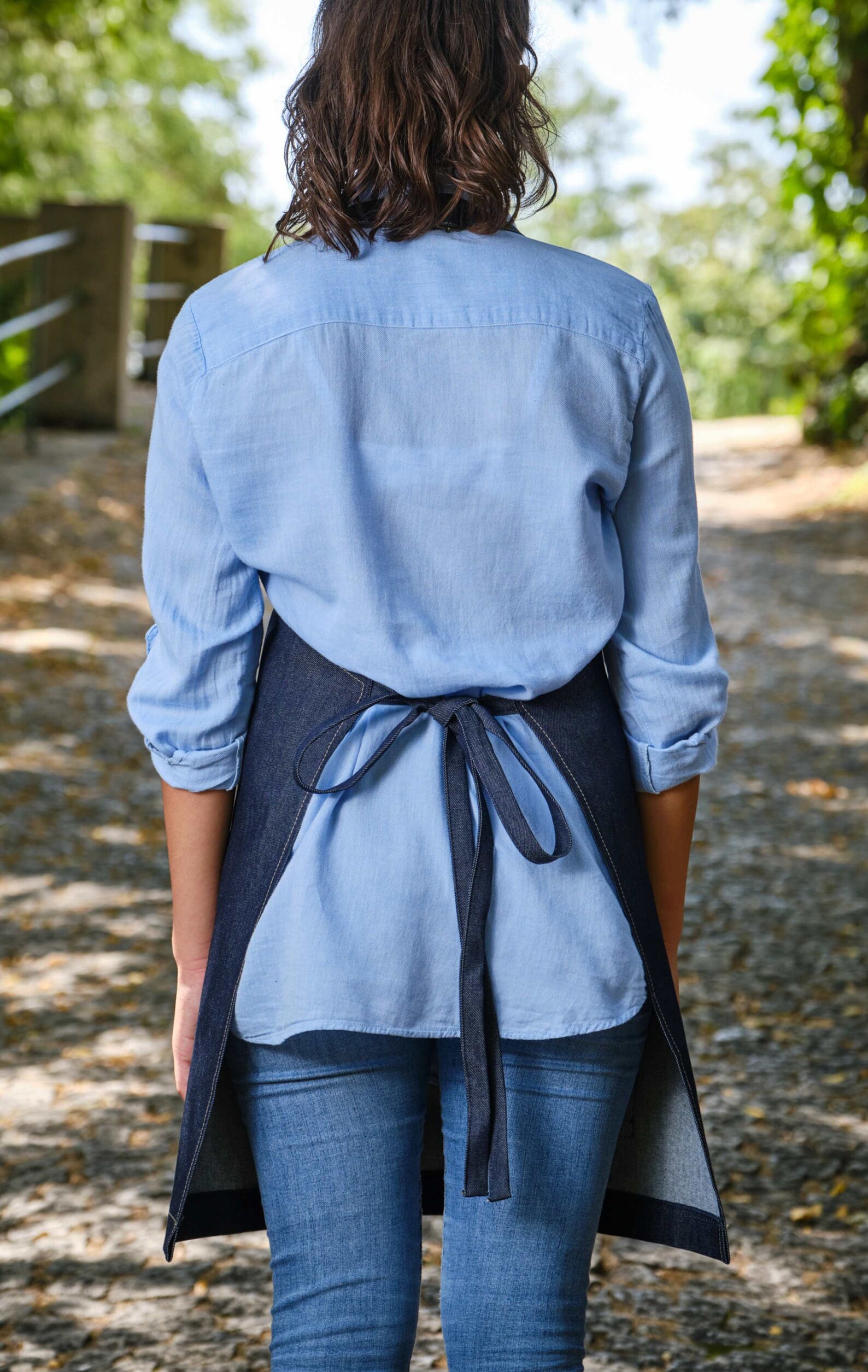 Blue Denim Apron With Two Pockets | Adjustable Neck Strap | Unisex ...
