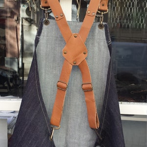 Leather Straps Apron Work Clothes Shop Bartender Denim and - Etsy
