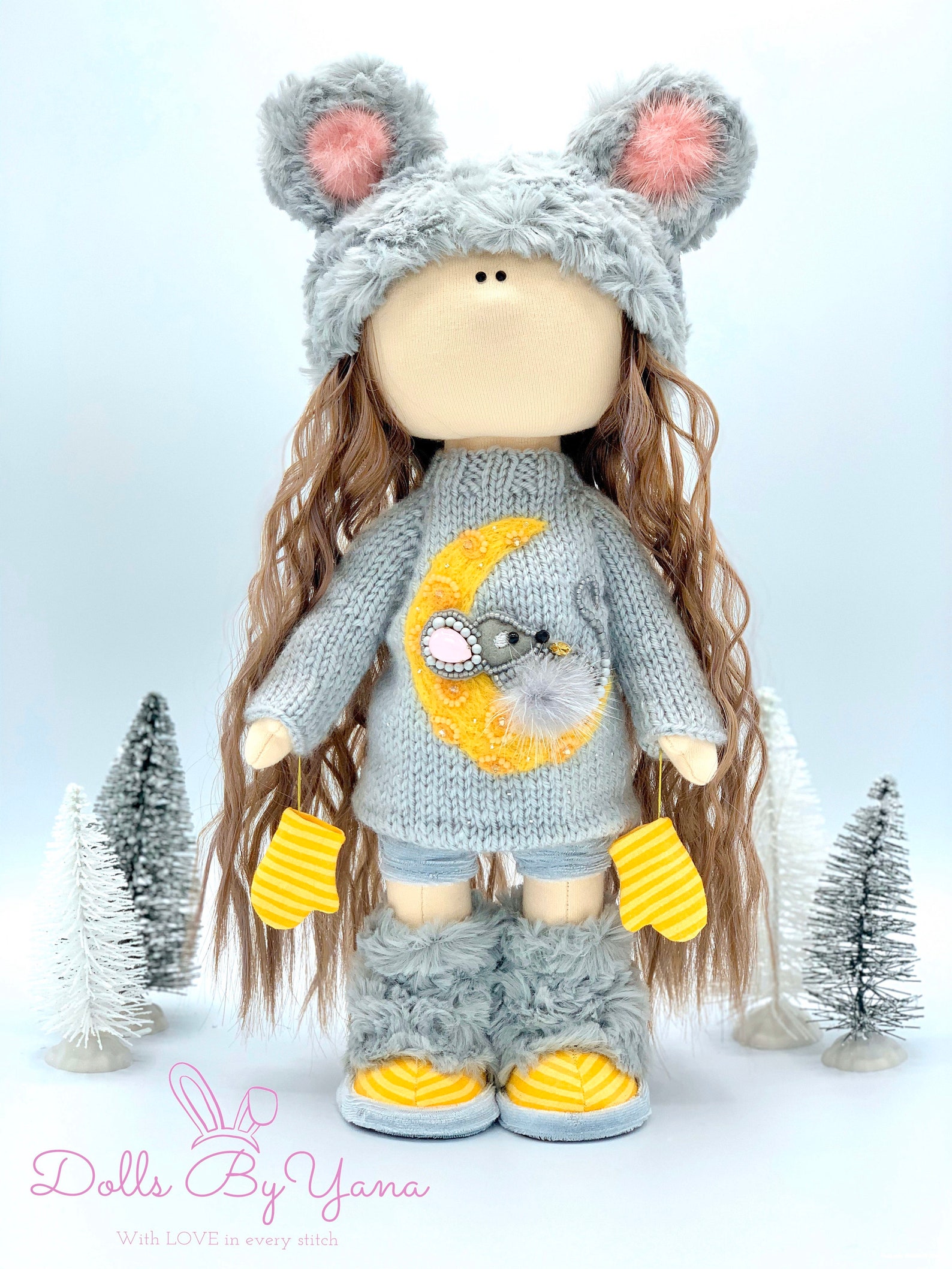 Handmade Mouse Interior Doll, Cloth Rag Doll - Etsy