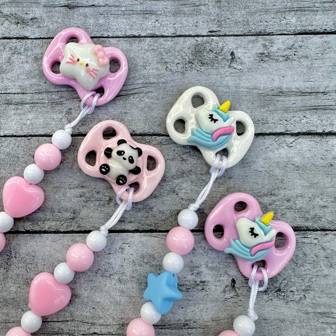 Magnetic Mini DOLL Pacifier With Beaded Clip for Bjd Dolls, Qbaby ...