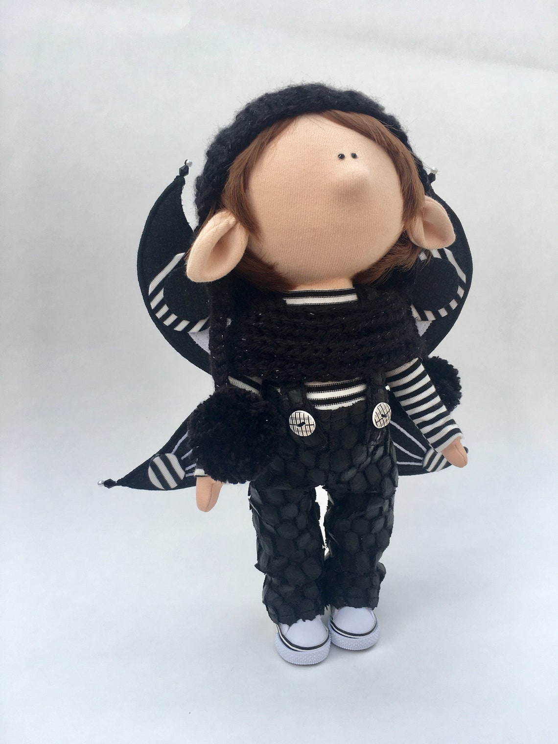 Elf Boy Handmade Textile Doll With Wings Unique Gift Interior - Etsy