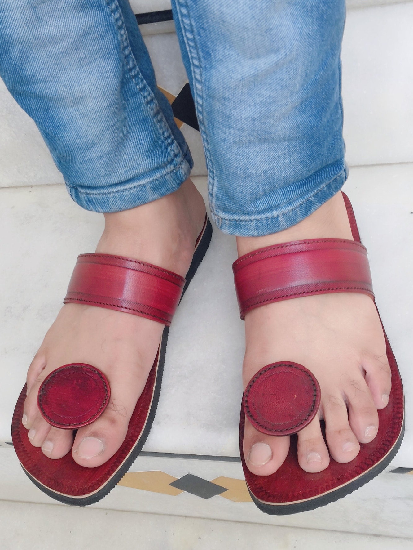 Handmade Genuine Leather Slippers for Men Handcrafed Sandals - Etsy UK