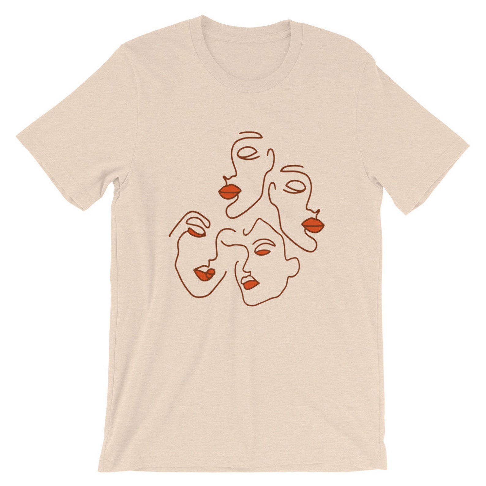 Tshirt Women Abstract Face Shirt Line Art T-shirt Womens Shirt Woman ...