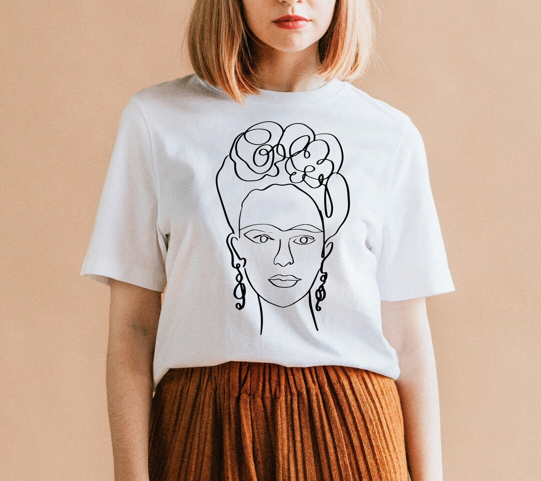 Frida Shirt Frida Line Drawing Tshirt Frida Face Tshirt FRIDA KAHLO ...