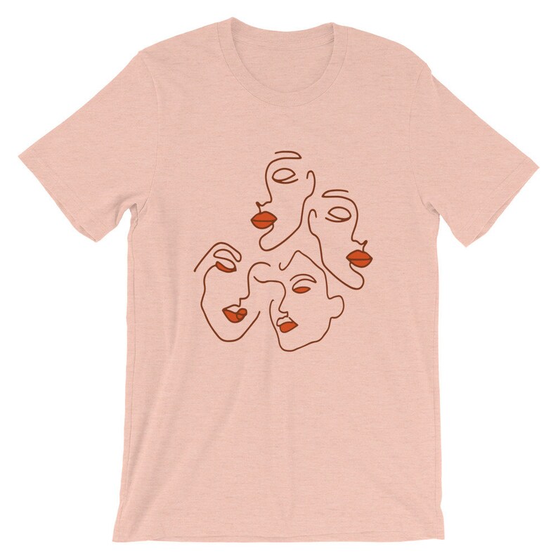 Tshirt Women Abstract Face Shirt Line Art T-shirt Womens Shirt Woman ...