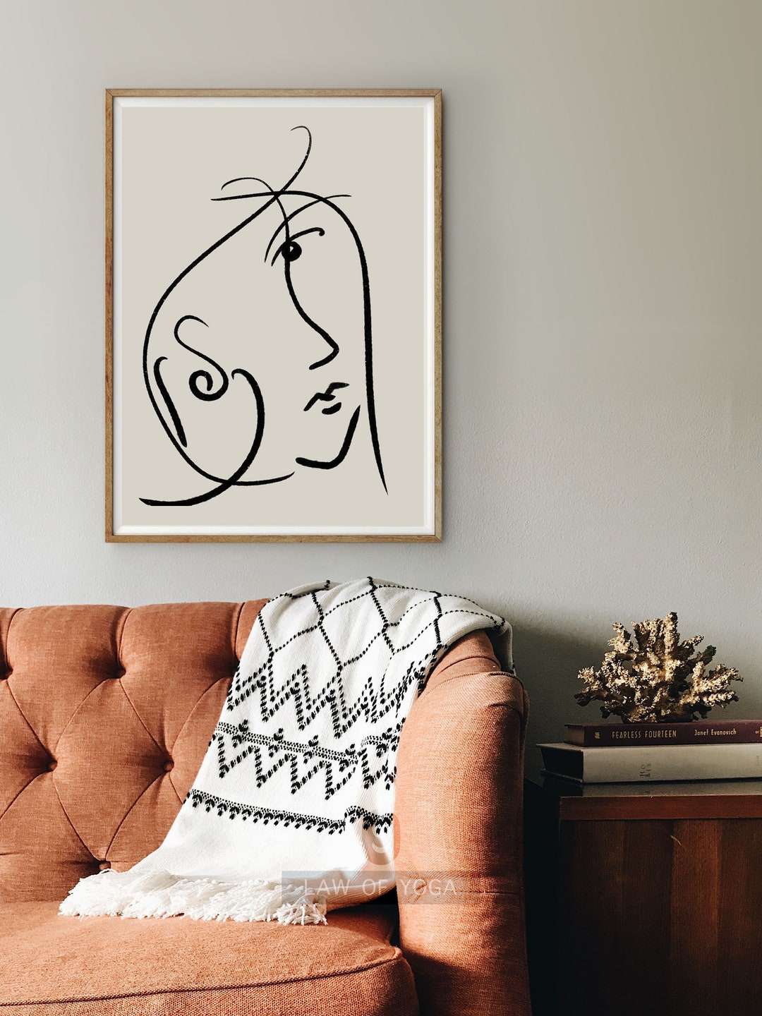 Boho Face Art Digital Download Woman Face Digital Print Neutral Wall ...