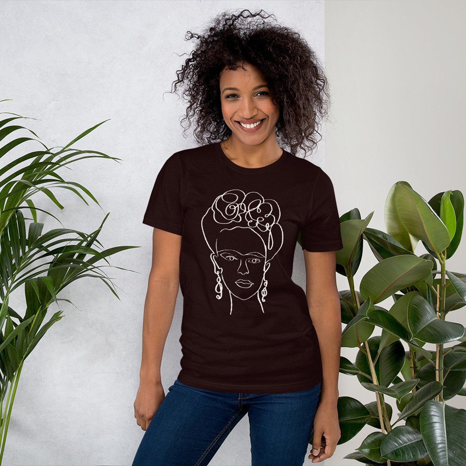 FRIDA KAHLO Tshirt Frida Portrait T Shirt Frida Face Top Frida - Etsy