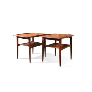 Danish Modern Pair of Teak End Tables With Slatted Shelf France ...