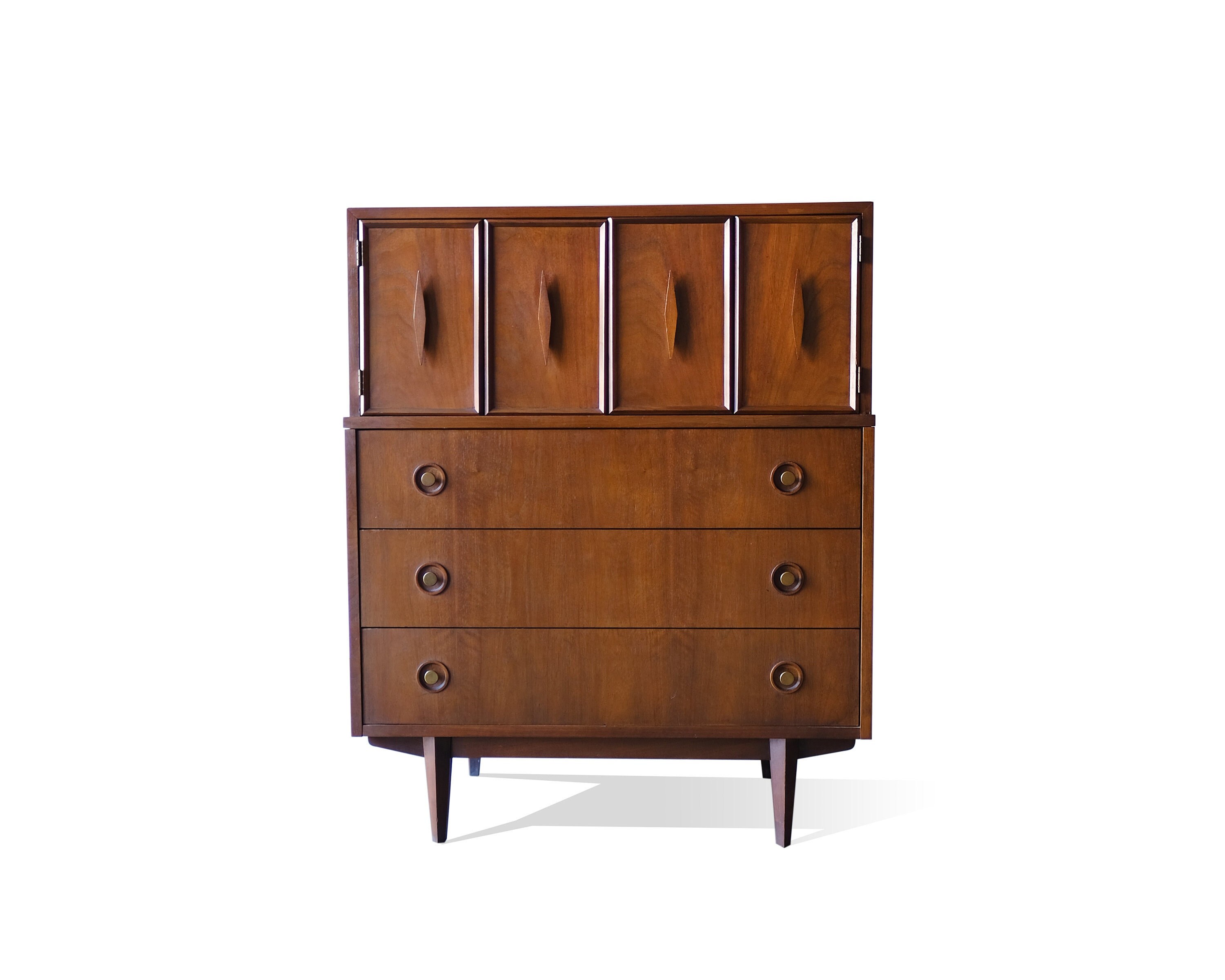 Albert Parvin for American of Martinsville Mid-century Diamond Highboy ...