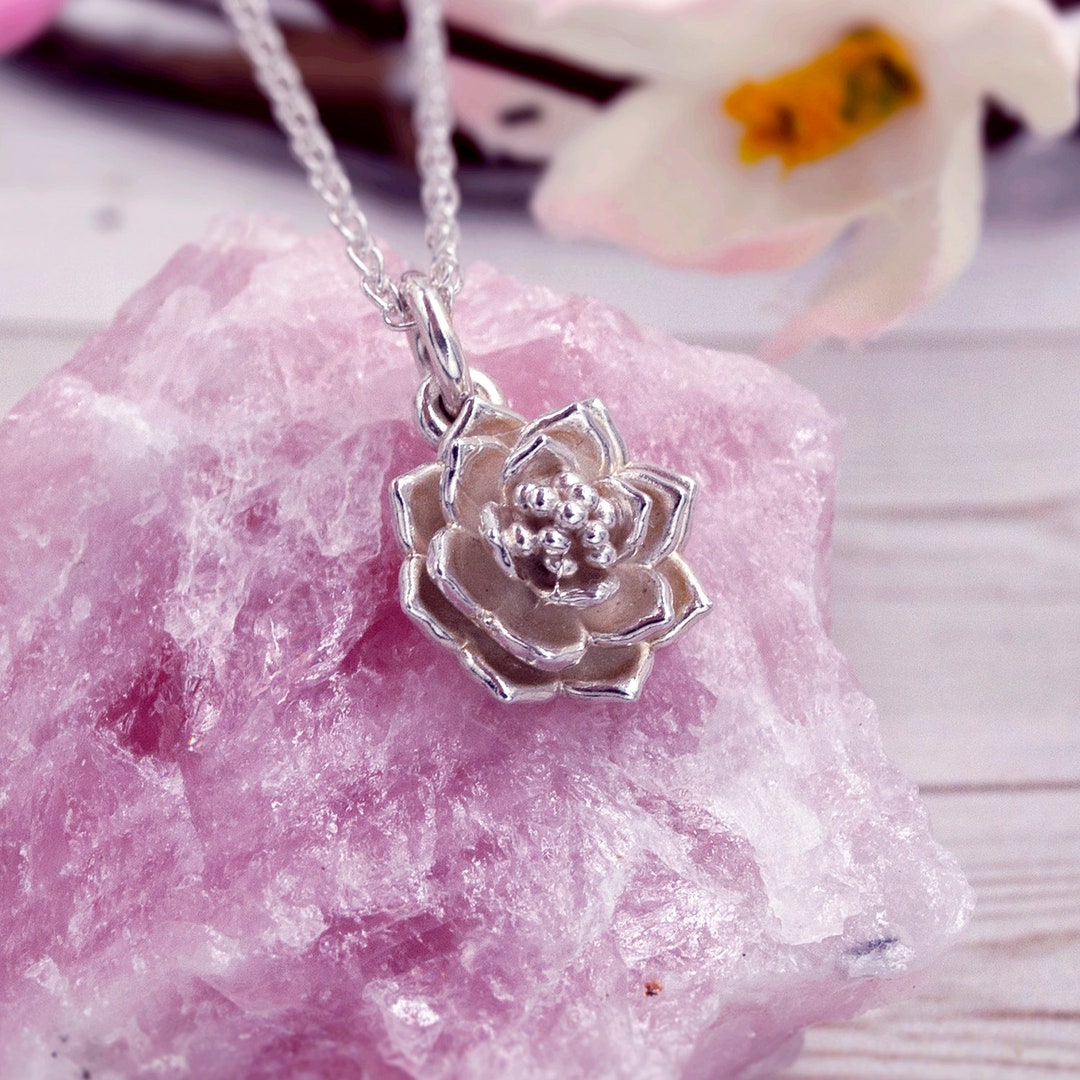 Silver Lotus Flower Necklace | Handmade Jewellery | Lotus Pendant ...
