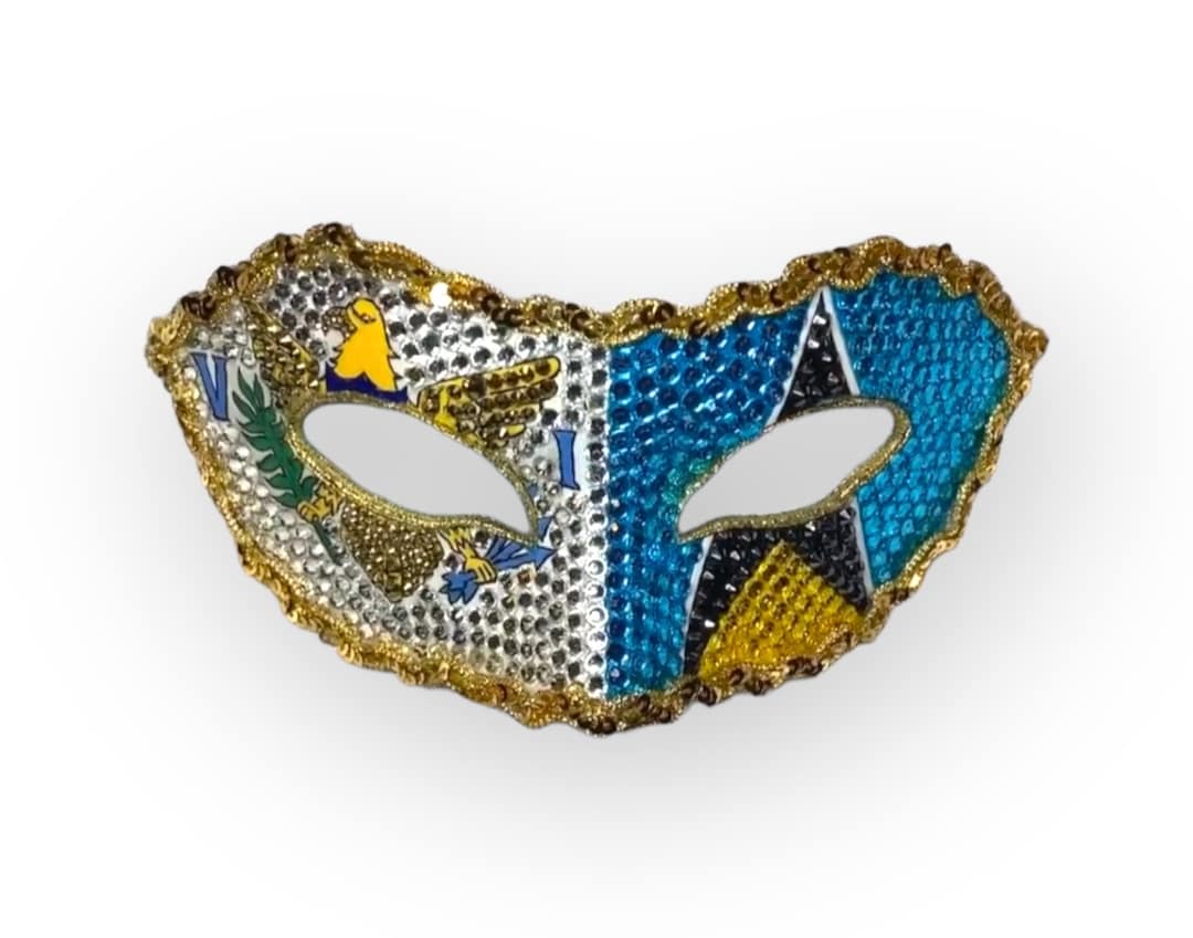 US Virgin Islands and Saint Lucia Crystal Rhinestones Masquerade Mask ...